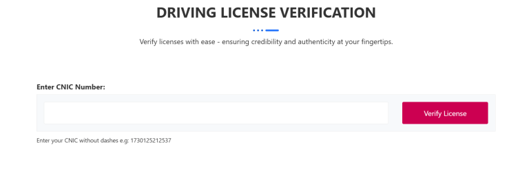 KPK Driving License Verification [DLIMS]